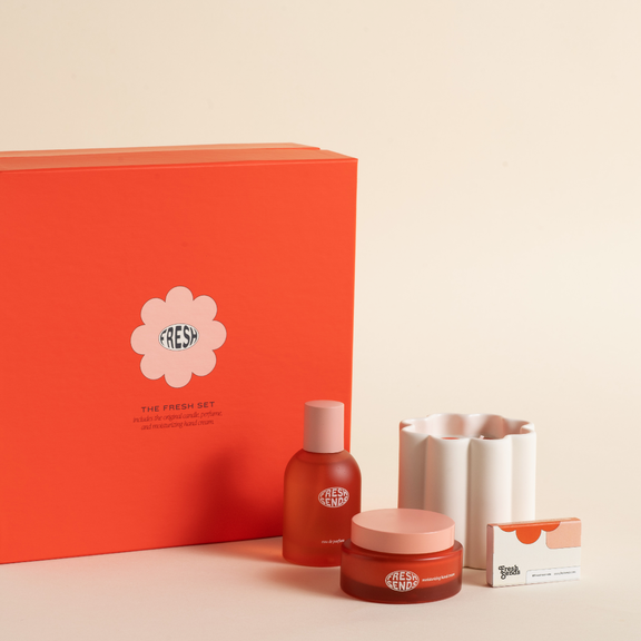 The Fresh Set: Gift Set with Candle, Perfume & Hand Cream – Fresh Sends
